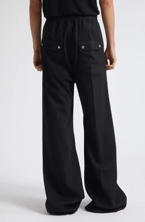 Rick Owens Bela Wide Leg Wool Pants - Black