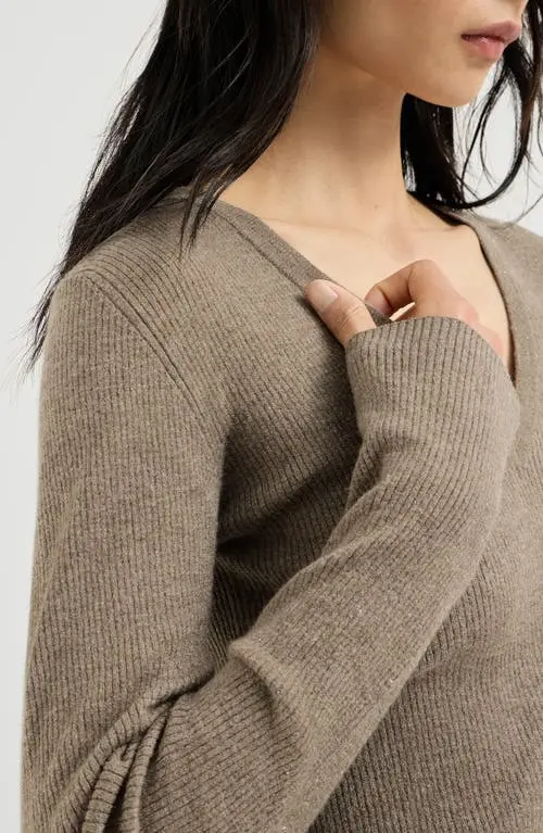 Brunello Cucinelli Sparkling Cashmere Ribbed Sweater