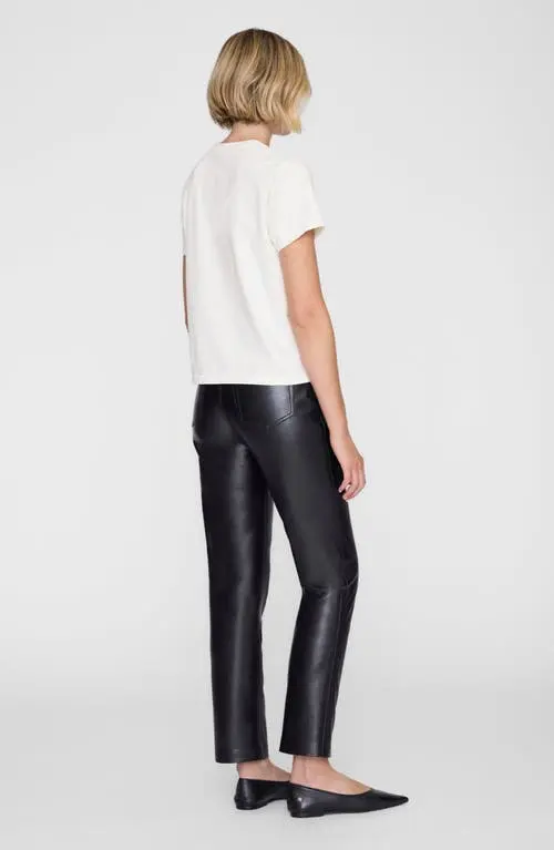 ANINE BING I See You I Love You" Cropped Cotton T-shirt