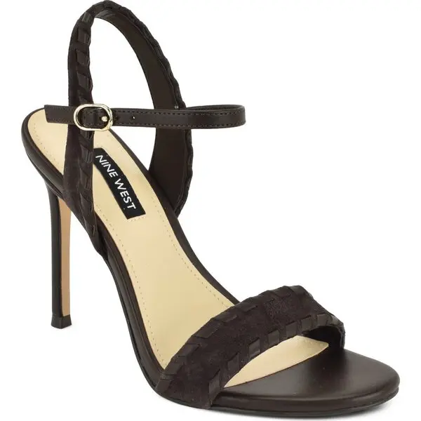 Nine West Maora Ankle Strap Stiletto Sandal - Dark Brown