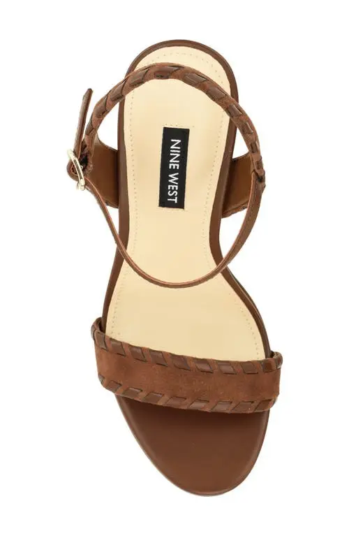 Nine West Maora Ankle Strap Stiletto Sandal - Med Brown