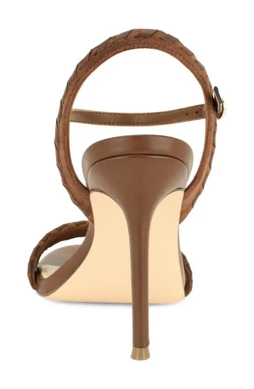 Nine West Maora Ankle Strap Stiletto Sandal - Med Brown