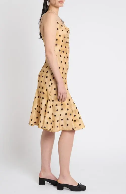 MUSE ASSEMBLY Polka Dot Cowl Neck Maxi Dress