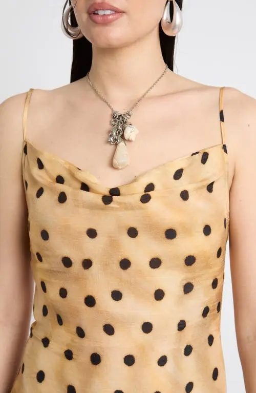 MUSE ASSEMBLY Polka Dot Cowl Neck Maxi Dress