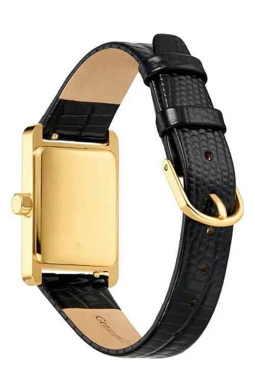 D.LOUISE Classic Leather Strap Watch