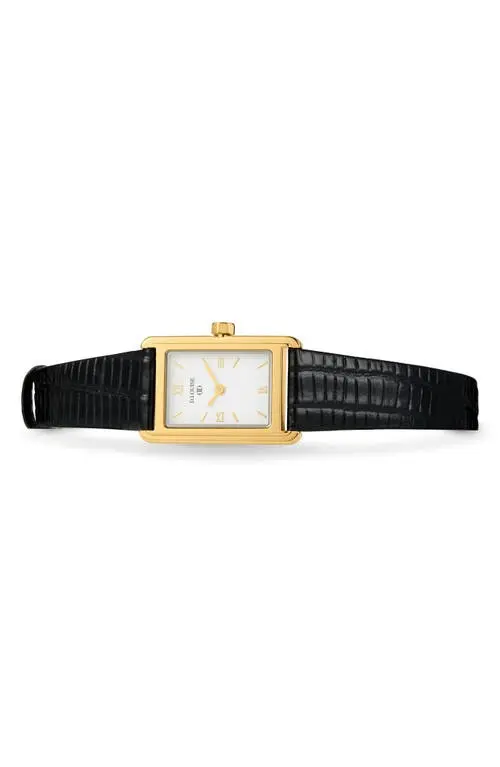 D.LOUISE Classic Leather Strap Watch
