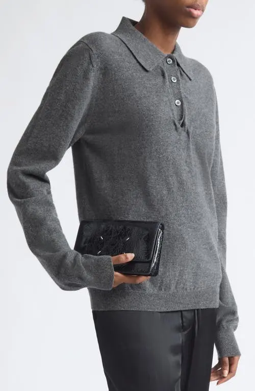 MAISON MARGIELA Medium Crackled Leather Wallet On A Chain