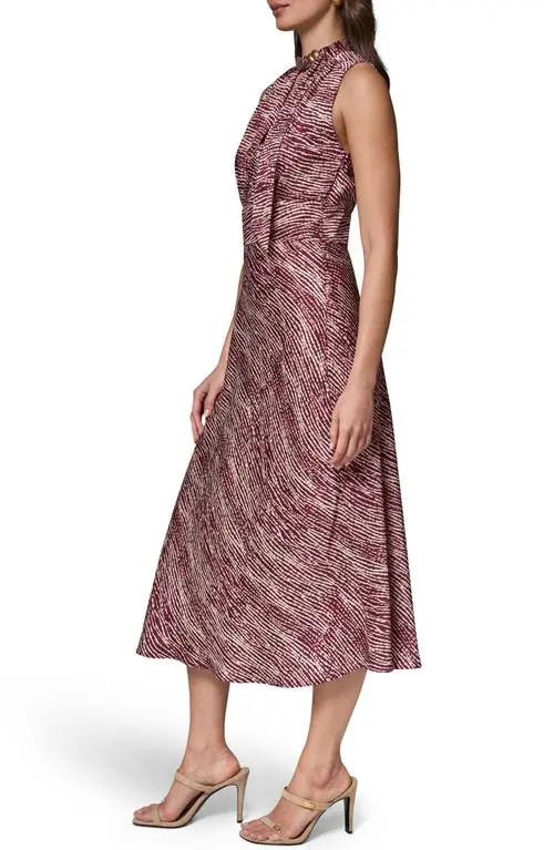 Donna Karan New York Sleeveless Mock Neck Midi Dress