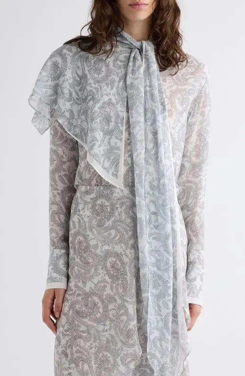 Acne Studios Senelle Paisley Silk Shirt - Light Blue/beige