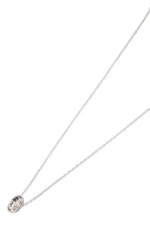 Off-White Hex Nut Lab Grown Black Diamond Pendant Necklace