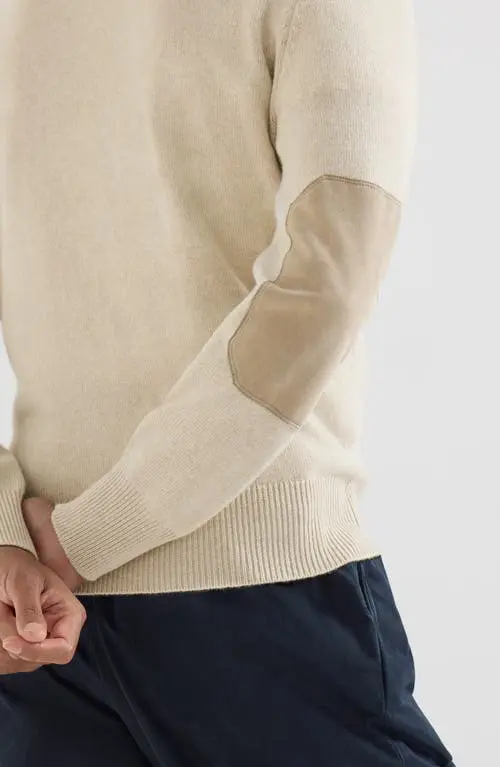 Brunello Cucinelli Cashmere Knit Polo With Suede Collar