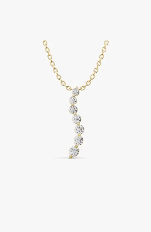 SEREIA OFFICIAL 14k Gold 0.50 Ctw Lab Grown Diamond Journey Pendant Necklace - Yellow Gold