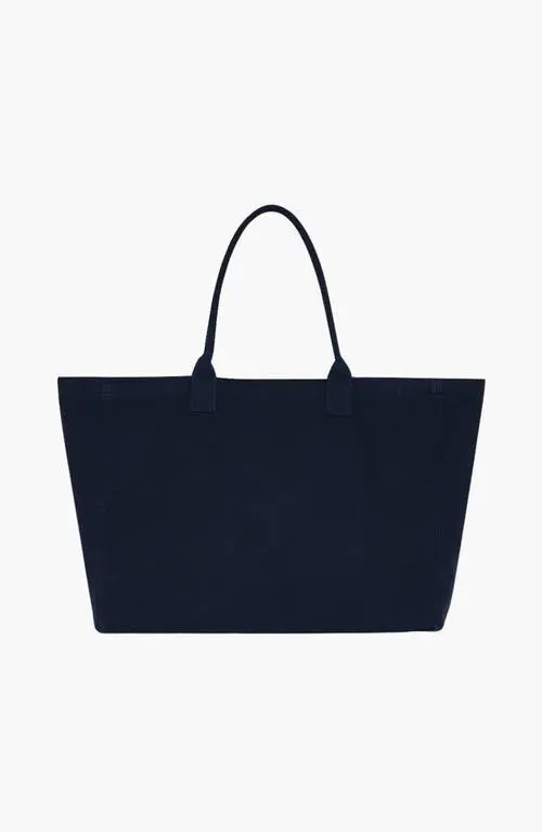 ANINE BING Leo Collegiate Canvas Tote - Blue