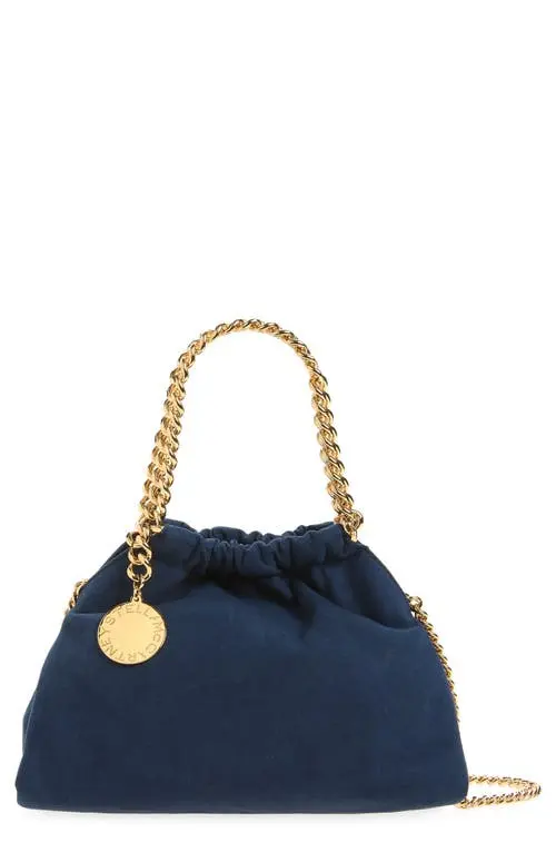 Stella McCartney Mini Falabella Faux Suede Drawstring Bag - Navy