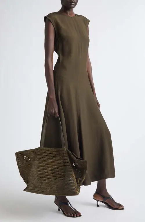 Proenza Schouler Hammered Viscose Jewel Neck Dress