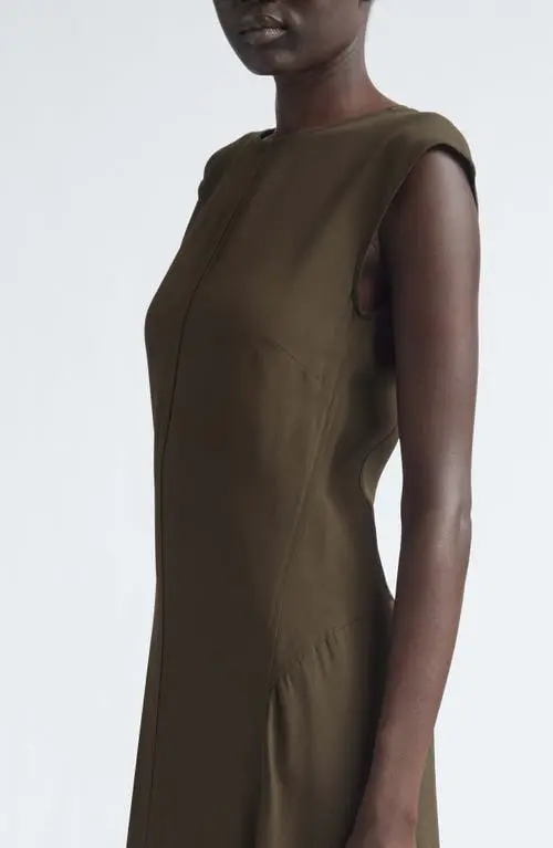 Proenza Schouler Hammered Viscose Jewel Neck Dress