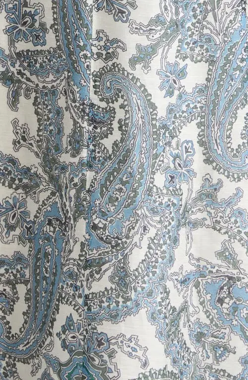 Veronica Beard Sleeveless Paisley Print Linen & Silk Maxi Dress