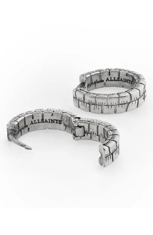 ALLSAINTS Croc Embossed Huggie Hoop Earrings