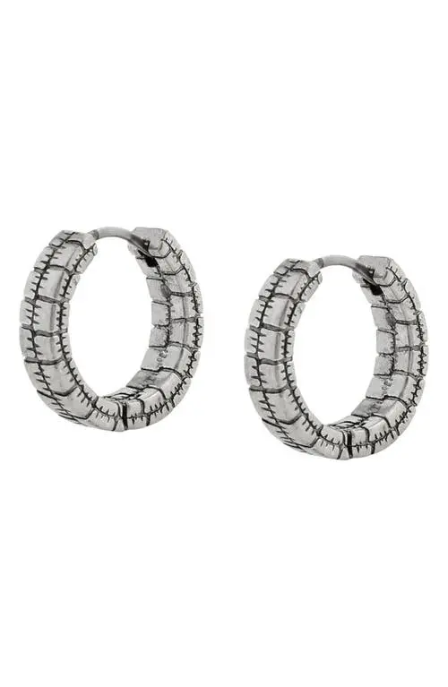ALLSAINTS Croc Embossed Huggie Hoop Earrings