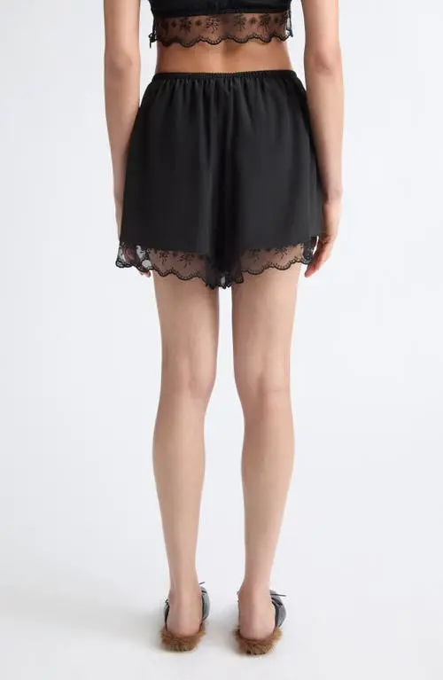 Simone Rocha Lace Trim Crêpe De Chine Negligee Shorts