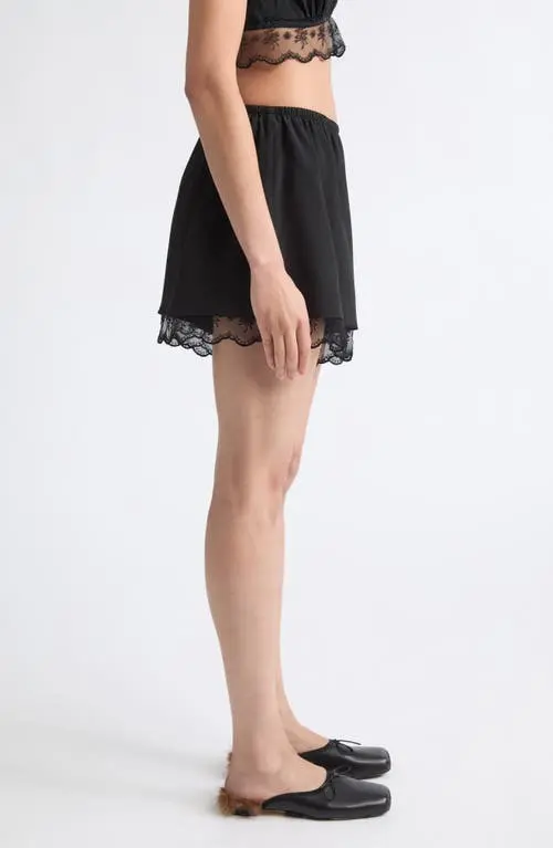 Simone Rocha Lace Trim Crêpe De Chine Negligee Shorts