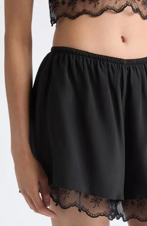 Simone Rocha Lace Trim Crêpe De Chine Negligee Shorts