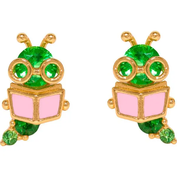 GIRLS CREW Bookworm Stud Earrings - Gold
