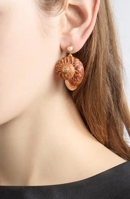 Éliou Caracol Drop Earrings With Pearls And Cubic Zirconia