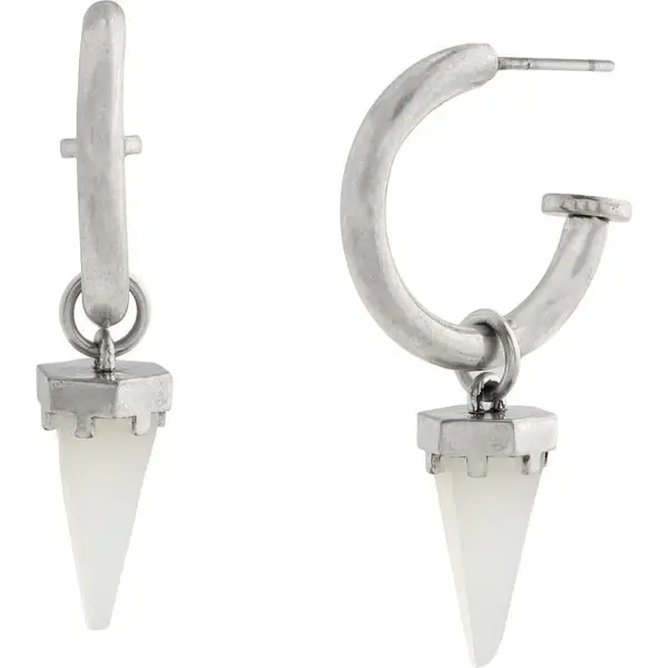 ALLSAINTS Quartz Spike Huggie Drop Earrings