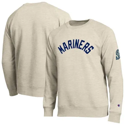 Champion Seattle Mariners All-star Soft Felt Raglan Sweatshirt - Oatmeal