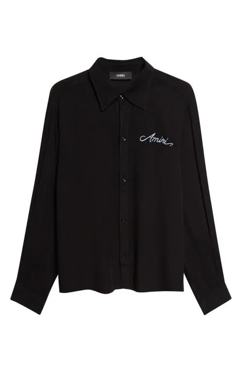 Amiri Ma Check Viscose Button-up Shirt - Black