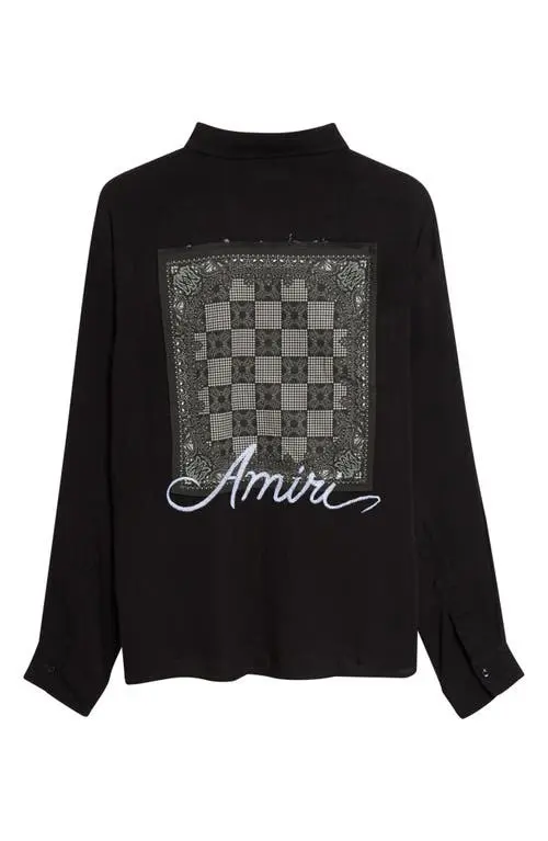 Amiri Ma Check Viscose Button-up Shirt