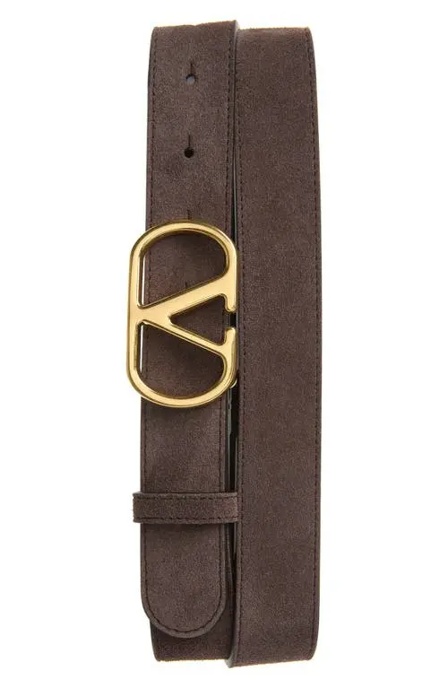 Valentino Garavani Vlogo Signature Suede Belt - Brown