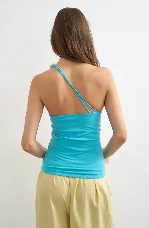 Topshop One-shoulder Stretch Cotton Tank