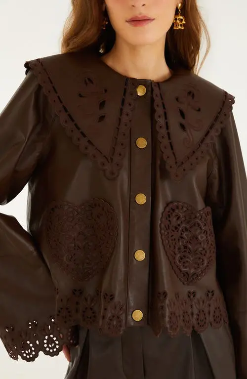 Farm Rio Hearts Richelieu Leather Jacket