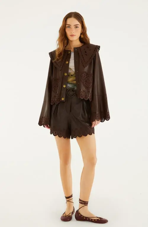 Farm Rio Hearts Richelieu Leather Jacket