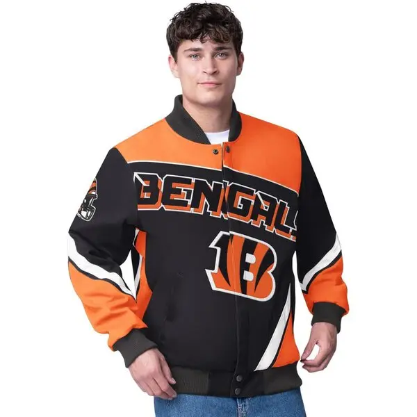 G-III EXTREME Cincinnati Bengals Maximum Racing Full-snap Jacket - Black