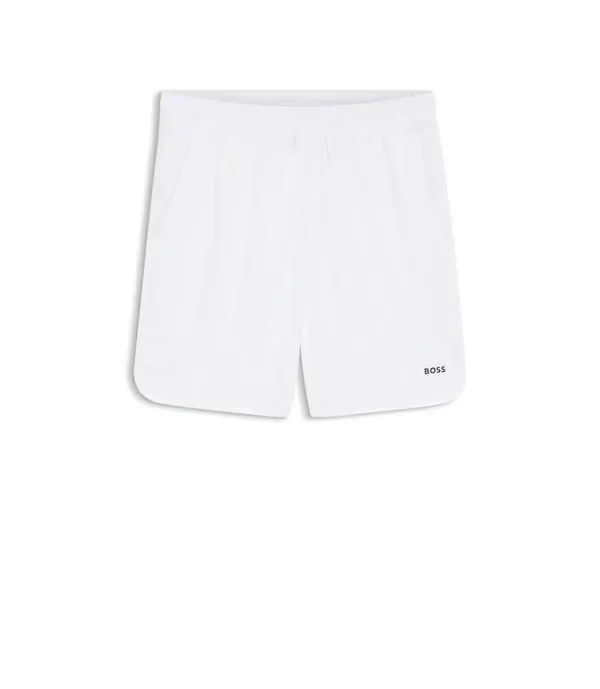 BOSS Active Stretch-fabric Shorts With Mesh Pocket Bags - White
