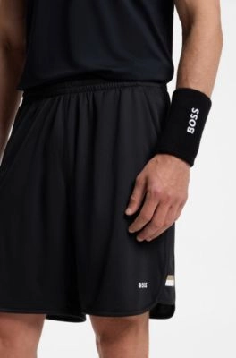 BOSS Active Stretch Fabric Shorts With Mesh Pocket Bags