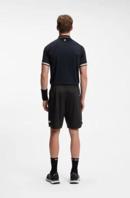 BOSS Active Stretch Fabric Shorts With Mesh Pocket Bags