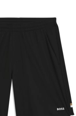 BOSS Active Stretch Fabric Shorts With Mesh Pocket Bags
