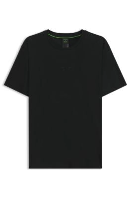 BOSS Porsche X Mercerized Cotton T-shirt With Glossy Logo - Black