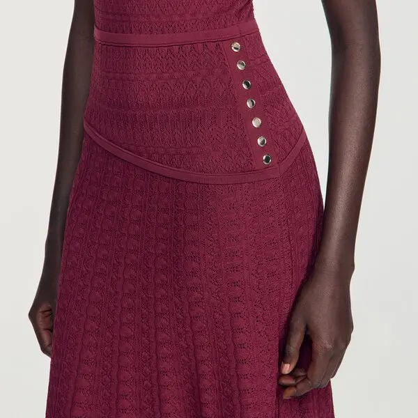 Sandro Pointelle Knit Maxi Dress