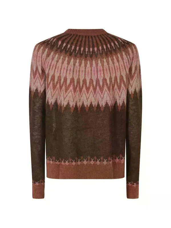 ROBERTO COLLINA Fair Isle-pattern Sweater - Brown
