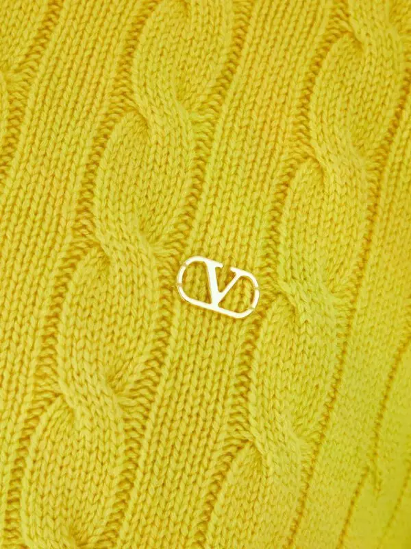 Valentino Garavani Vlogo Cable Knit Sweater