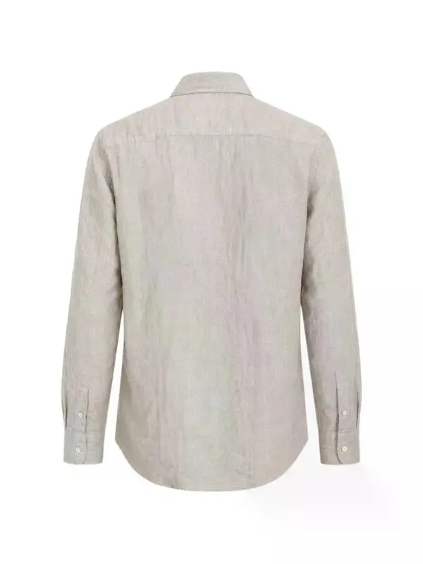 ALLEY DOCKS 963 Long-sleeve Linen Shirt - Neutrals