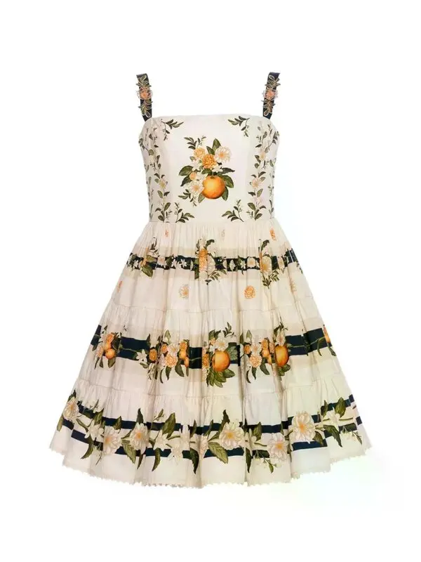 Agua Bendita Lima Valle Floral-print Mini Dress - White