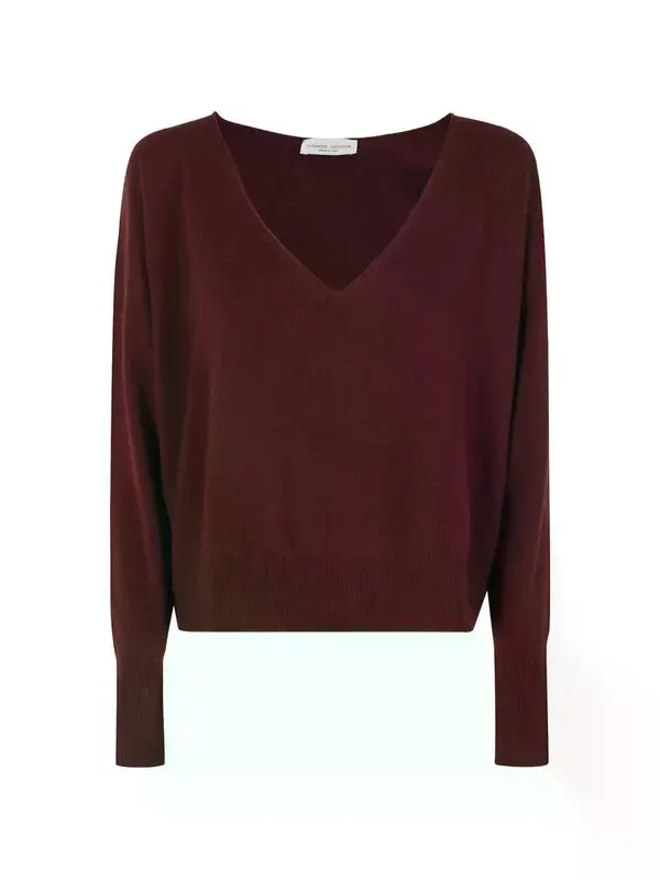 ROBERTO COLLINA V-neck Drop-shoulder Sweater - Red