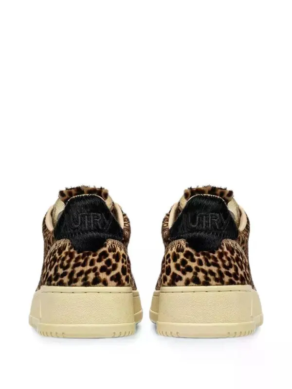 AUTRY Medalist Easeknit Low Leopard-print Pony-hair Sneakers