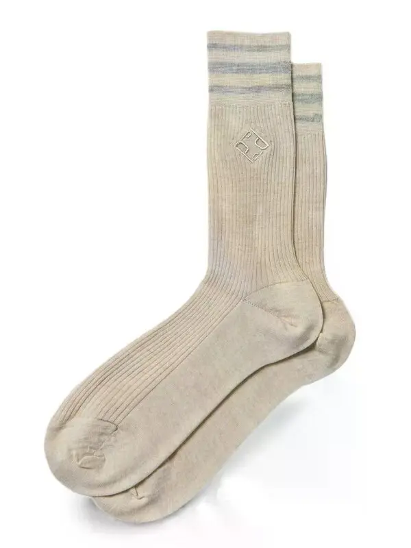 Peserico Ribbed-knit Logo-embroidered Socks